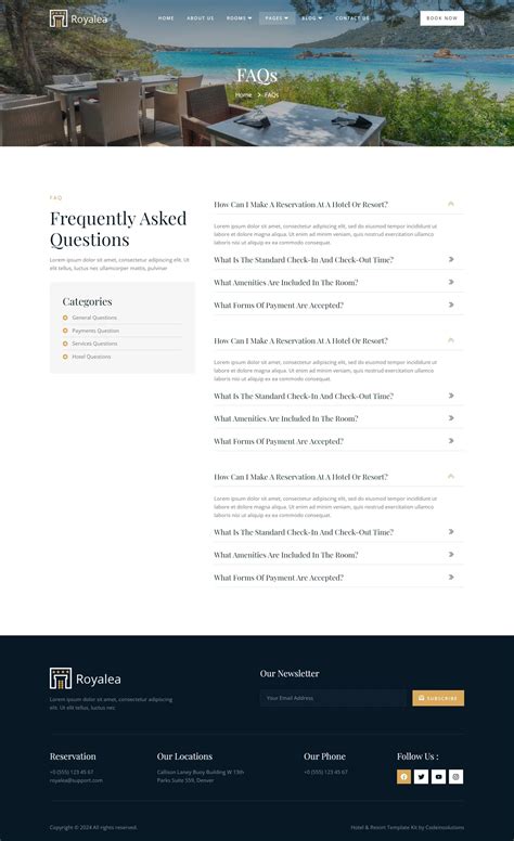 Royalea Luxury Hotel And Resort Elementor Template Kit Master Of Templates Themes And Plugins