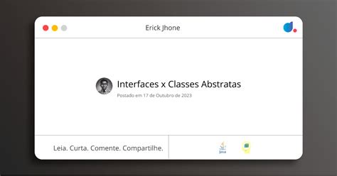 Interfaces X Classes Abstratas Erick Jhone Java Poo Dio