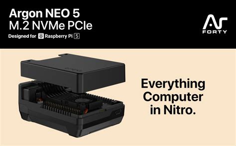 Argon Neo 5 M2 Nvme Case For Raspberry Pi 5 Aluminum