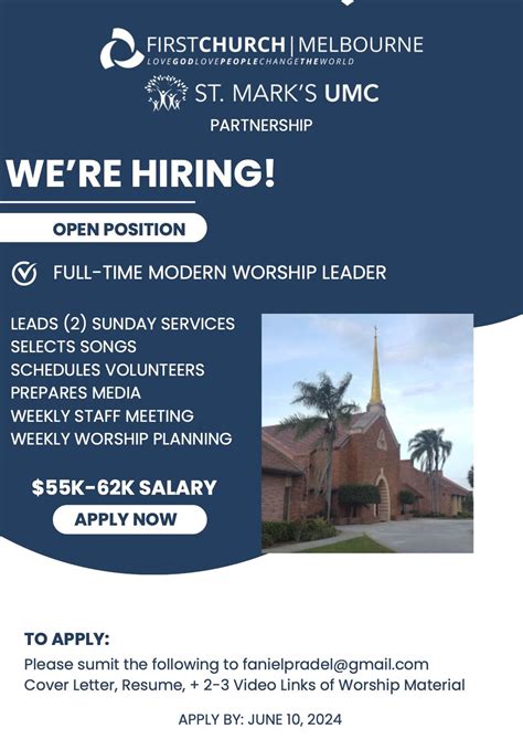 This Is A Terrific Opportunity For A Full Time Worship Leader Email Fanielpradel For