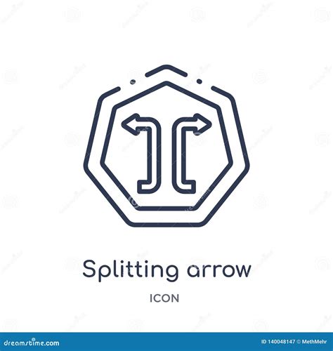 Linear Splitting Arrow Icon From Arrows Outline Collection Thin Line