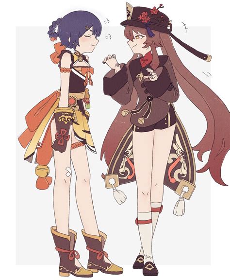 Hu Tao And Xiangling Genshin Impact Drawn By Anni An Danbooru