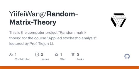 github yiifeiwang random matrix theory this is the computer project
