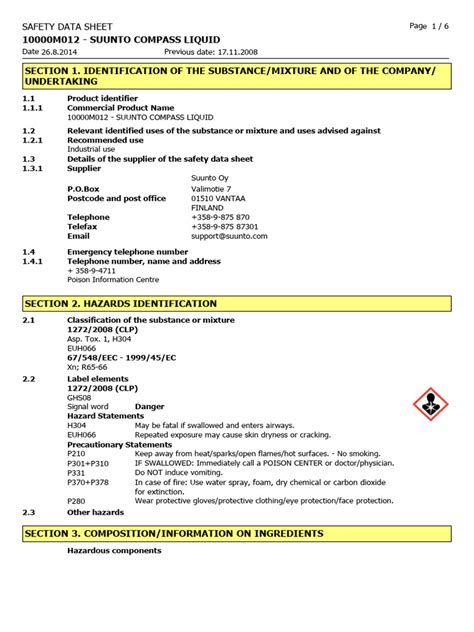 1721msds Download Free Pdf Toxicity Chemistry