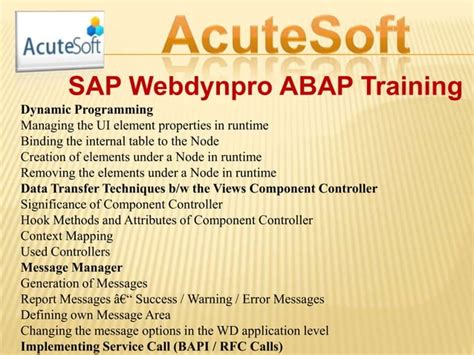 sap webdynpro abap training ppt