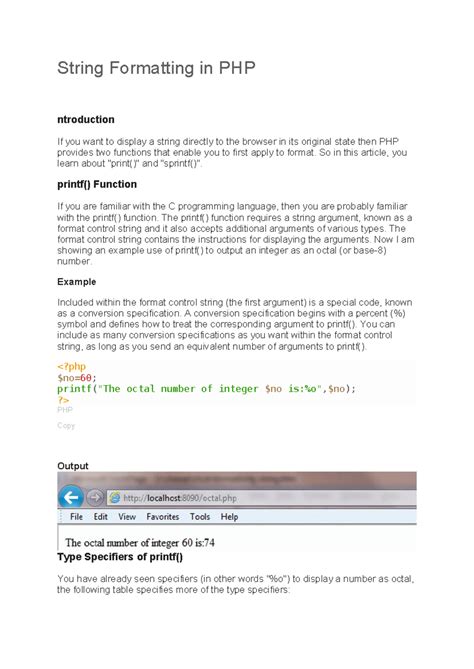 String Formatting In Php String Formatting In Php Ntroduction If You