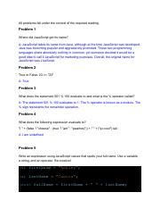 JavaScript Problem Solving From Names To Expressions Course Hero