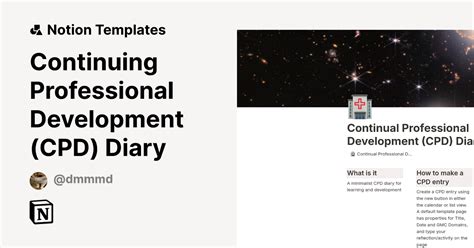Continuing Professional Development Cpd Diary Template Notion