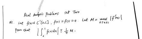 Solved Real Analysis Problems Set Two 1 Let