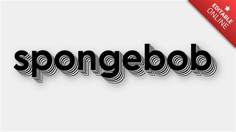 Spongebob 3d 2 Colors Black And White Text Effect Generator