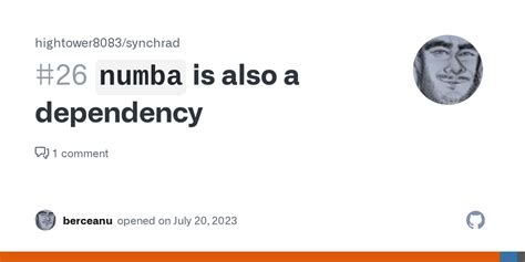`numba` is also a dependency · issue 26 · hightower8083 synchrad · github