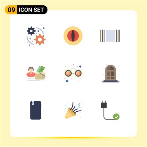 Set Of 9 Modern Ui Icons Symbols Signs For Party Fancy Glasses