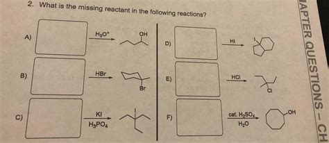 solved 2 what is the missing reactant in the following