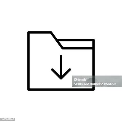 폴더 벡터 아이콘 윤곽선 스타일 흰색 배경에 분리되어 있습니다 3차원 형태에 대한 스톡 벡터 아트 및 기타 이미지 3차원 형태 가상현실 계약서 Istock