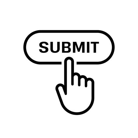 Hand Click Submit Button Hand Pressing Submit Button Vector