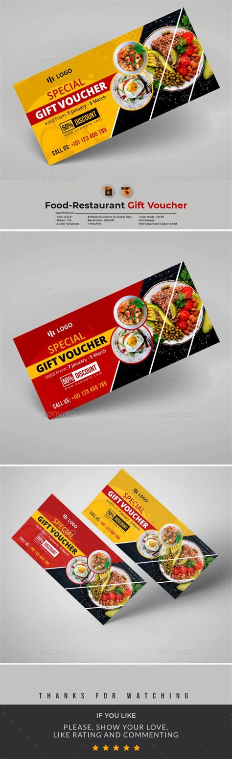 Food Restaurant T Voucher Template Restaurant Vouchers T