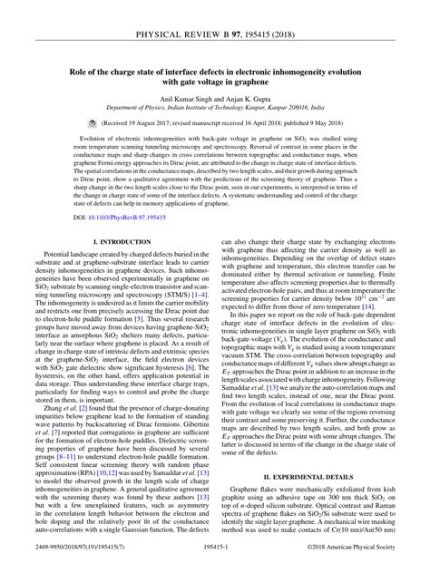 Pdf Role Of The Charge State Of Interface Defects In Electronic