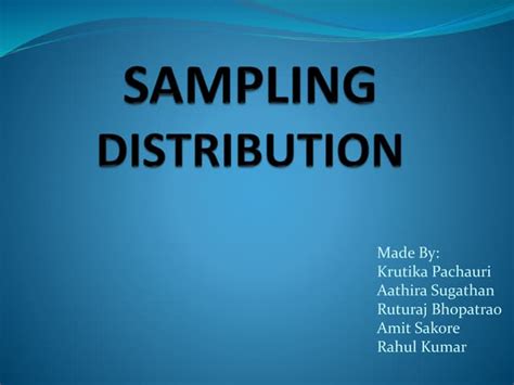 Sampling Distribution Pptx Physics Science