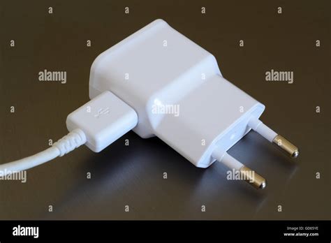 White Electric Plug With Usb Socket And Usb Plug Stock Photo Alamy