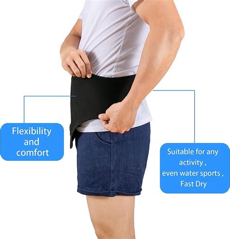 Black Ostomy Belt For Men Stealth Supportive Wrap Pouch Covers