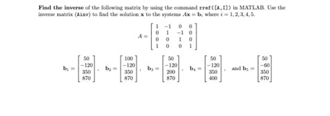 Solved Find The Inverse Of The Following Matrix By Using Chegg