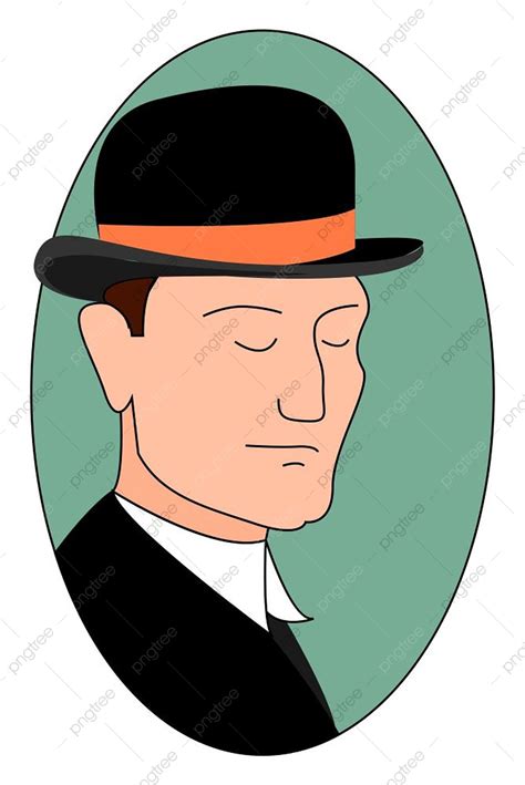 Man With Hat Clipart Png Images Man With Hat Vector Illustration White Retro Male Png Image