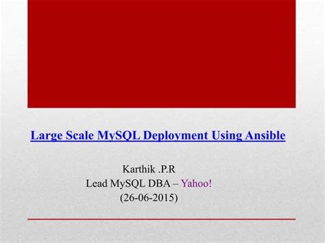 Ansible For Large Scale Deployment Ppt