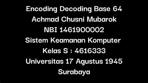 Encoding Decoding Base 64 Menggunakan Python Di Google Colab YouTube