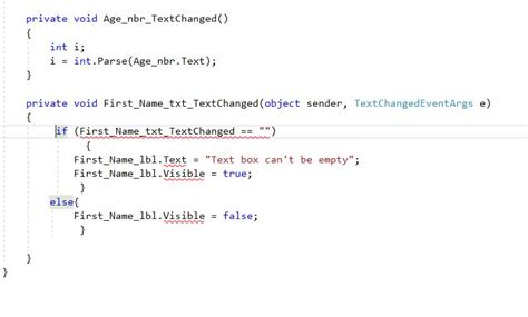 C Sharp C Textbox Validation
