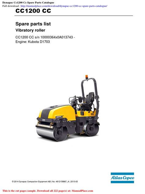 Dynapac Cc1200 Cc Spare Parts Catalogue Pdf Marine Propulsion Engines