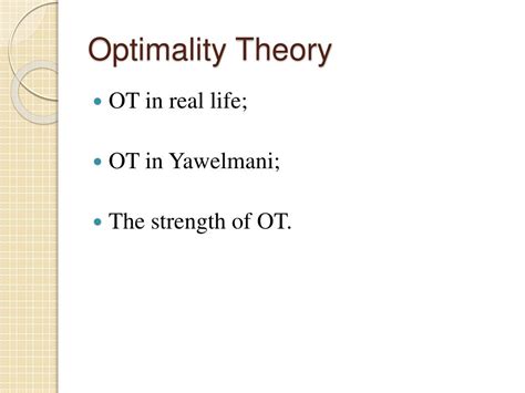 PPT Optimality Theory PowerPoint Presentation Free Download ID 3454534