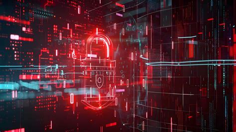 A Cyber Lock With Data Streams And Coding Symbols Illustrating