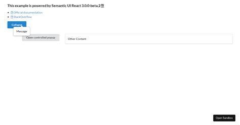 Semantic Ui Example Codesandbox