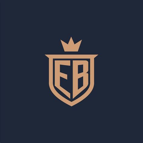 Eb Monogram Initial Logo With Shield And Crown Style 11646748 Vector