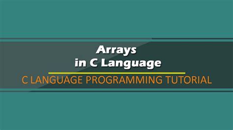 Arrays In C Language Programmingtagalogfilipino Tutorial Youtube
