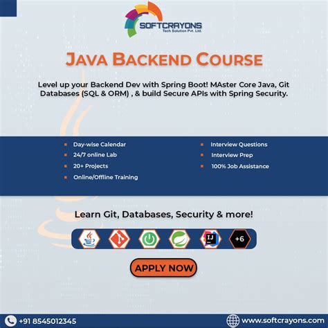 Get Java Backend Development Training In 4 Months Softcrayons It Education Posted On The Topic