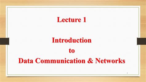 introduction to data communication and networks lecture 1 youtube