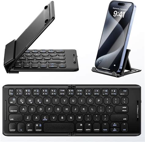 Puechaxe Foldable Bluetooth Keyboard Portable Pocket Wireless Folding Keyboard