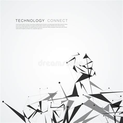 Molecular Structure With Connected Abstract Shapes Stock Vector Illustration Of Connect