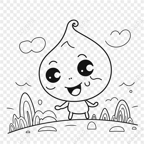 아이들을위한 귀여운 아기 물방울 색칠 페이지 개요 스케치 드로잉 벡터헤어스타일만화 Png 일러스트 무료 다운로드 Lovepik