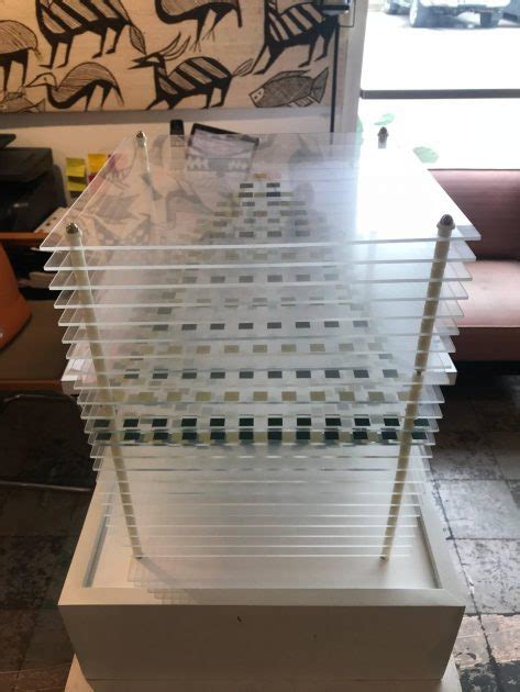 Geometric Plexiglass Sculpture W Pedestal Display Base 2000 S