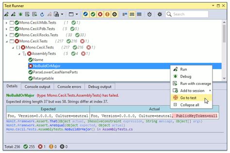 Analyze Test Execution Result And Output Coderush Devexpress