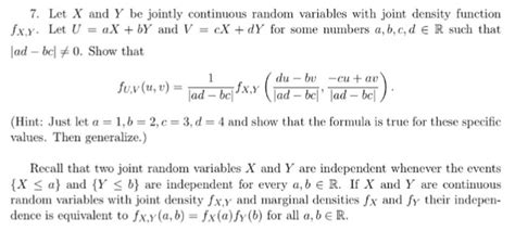 Solved 7 Let X And Y Be Jointly Continuous Random Variables Chegg Com