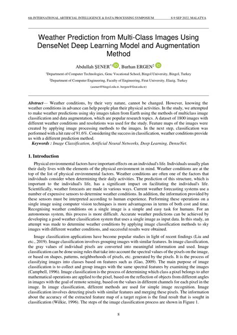 Pdf Weather Prediction From Multi Class Images Using Densenet Deep Learning Model And