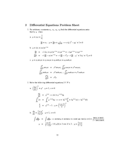 Cqf January 2014 Maths Primer Differential Equations Exercises Pdf