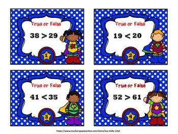 Greater Than Less Than Task Cards By Sue Kelly TpT
