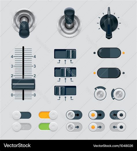 Ui Dials Set Royalty Free Vector Image VectorStock