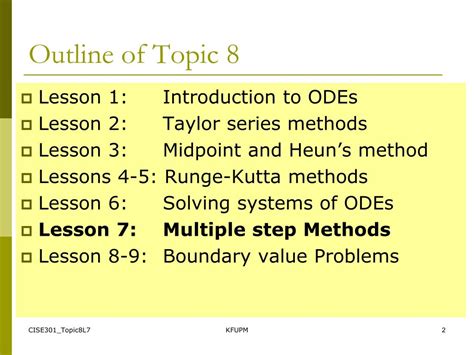 Ppt Cise301 Numerical Methods Topic 8 Ordinary Differential Equations Odes Lecture 28 36