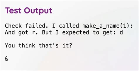 quest 6 error in test output r cs2a