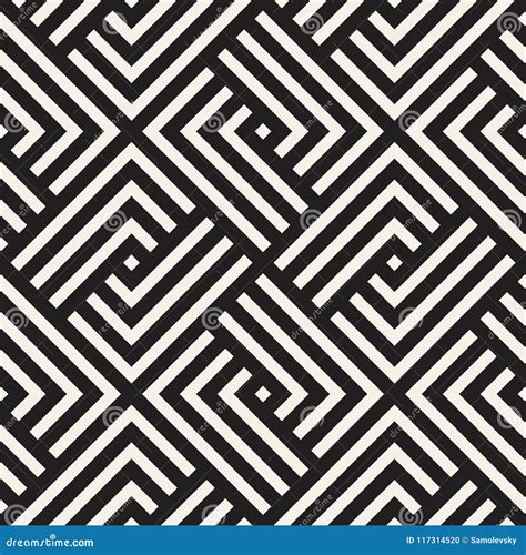 Vector Seamless Lines Mosaic Pattern Modern Stylish Abstract Texture Stock Illustration